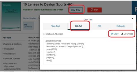 export bibliographic database bibtex entries from online databases