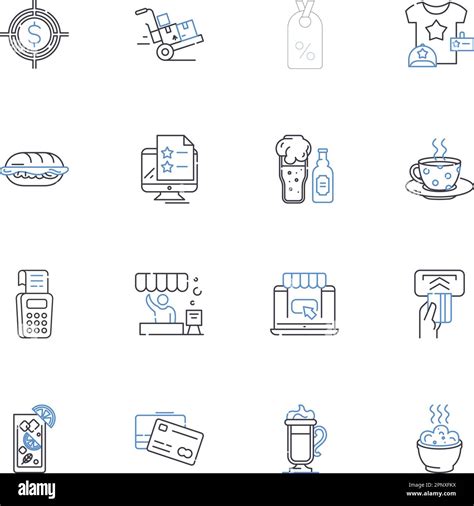 Online Store Line Icons Collection E Commerce Retail Shopping Buy Purchase Checkout Cart