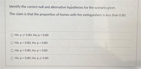 Solved Identify The Correct Null And Alternative Hypotheses Chegg