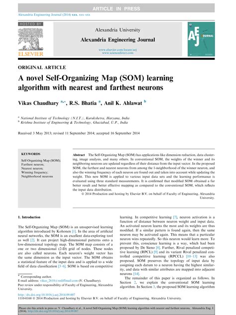 pdf a novel self organizing map som learning algorithm with nearest