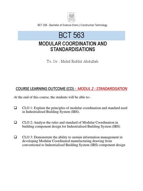 Bct 563 Lecture 2 Introduction To Standardisation Pdf Modularity