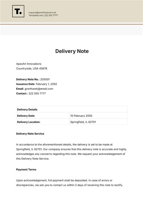 Free Vehicle Delivery Note Template To Edit Online