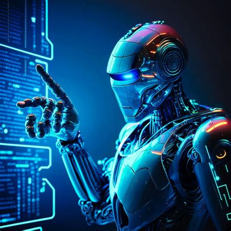 Premium Ai Image Cyber Digital World Android Robot Pointing Finger Generative Ai