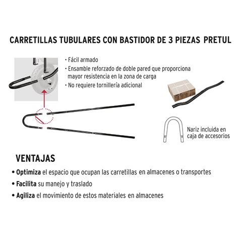 Carretilla 5 5 Ft3 Roja Imponchable Bastidor Tubular Pretul
