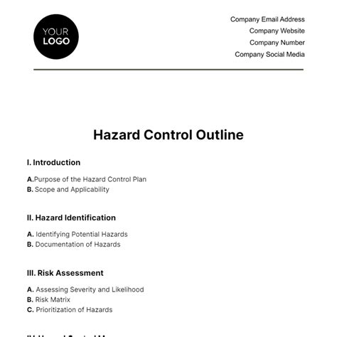 Hazard Sop Template Edit Online And Download Example