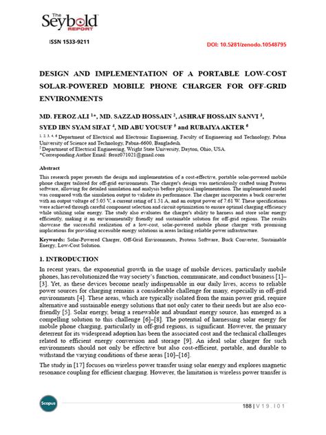 Design And Implementation Of A Portable Low Cost Solar Powered Mobile