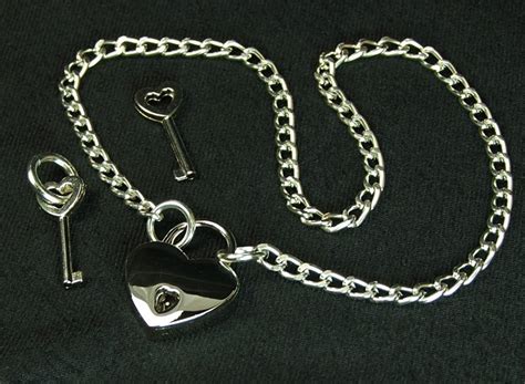 Bdsm Jewelry Submissive Jewelry Heart Lock Necklace Mature Locking