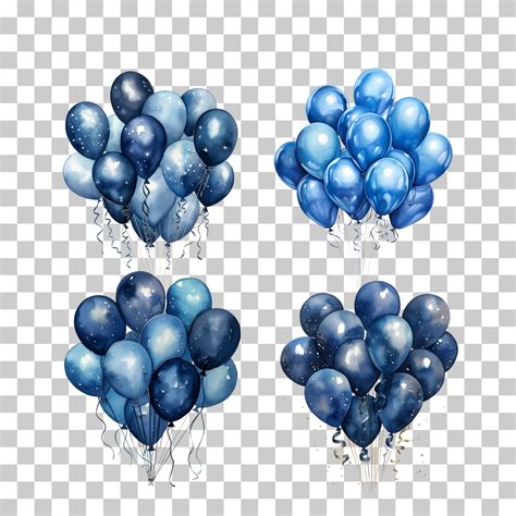 Navy Blue Balloon Clipart Collection Png 300dpi Perfect For Invitations