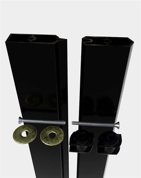 Black Aluminum Top Beam And Bottom Beam Kit Chrome Glossy