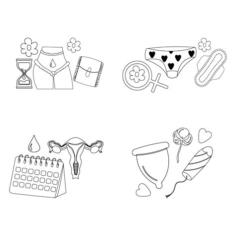 Menstruation Period Woman Outline Flat Design Concept 28198893 Vector Art At Vecteezy