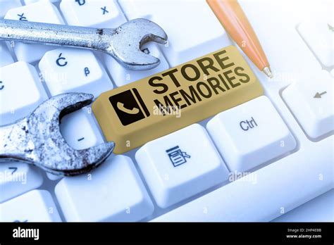Hand Writing Sign Store Memories Concept Meaning A Process Of Inputting And Storing Data
