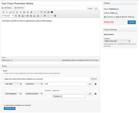 Woocommerce Conditional Content Extension 10