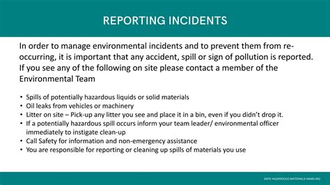 Emergency Response Procedure For Chemical Spill Management And Outline