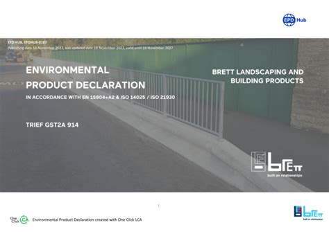 Environmental Product Declaration Multi Works Brett Landscaping