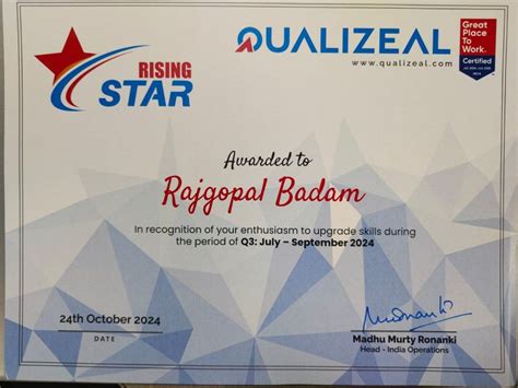 Grateful Risingstaraward Qualizeal Learningjourney Recognition Careergrowth Thankful