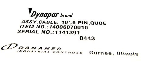 New Dynapar 14006070010 Assembly Cable 10ft 6 Pin Sb Industrial Supply Inc