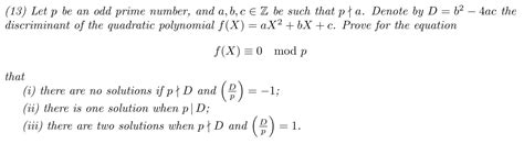 Solved Let P Be An Odd Prime Number And A B C E Z Be Chegg