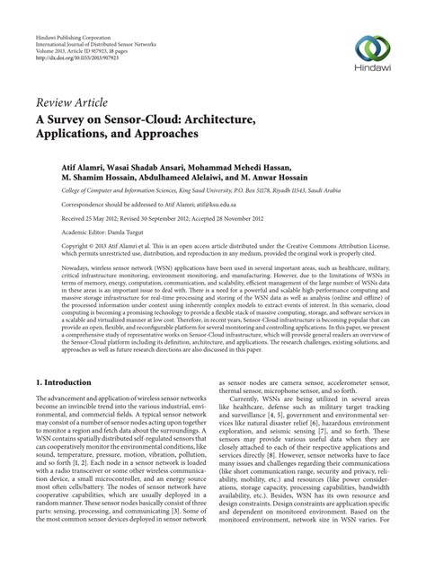Pdf A Survey On Sensor Cloud Architecture Applications And Approaches