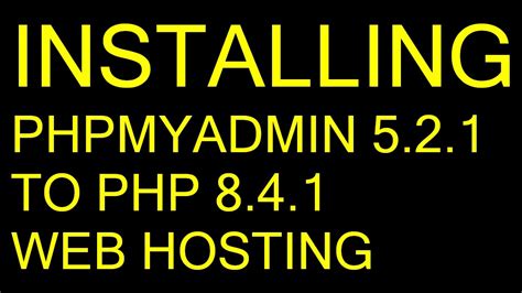 INSTALLING PHPMYADMIN TO PHP YouTube