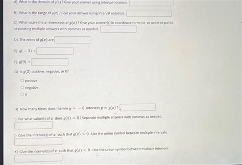 Solved The Graph Of Y G X Is Given Below Answer Each Of Chegg