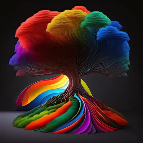 Premium Ai Image Abstract Color Tree