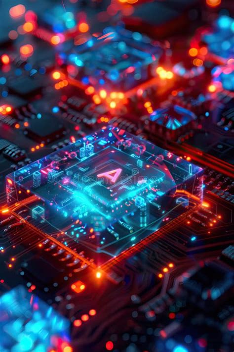 The Circuit Board Has A Chip In The Middle On The Chip Is Written The