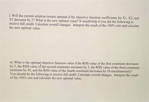 Solved Solve The Following LP Model By Analytic Solver For Chegg