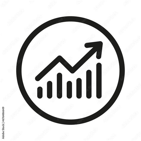 Graph Stonk Up Icon In Trendy Linear Style Isolated On White Background Chart Bar Symbol For