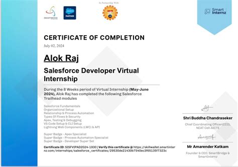 Alok Raj On Linkedin Salesforcedeveloper Virtualinternship