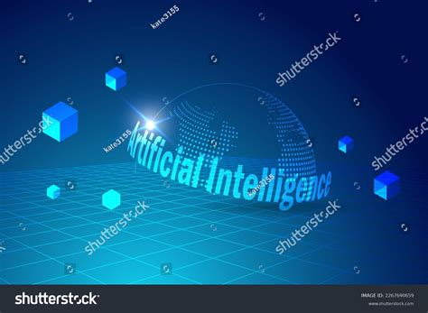 artificial intelligence block chain on world stock vector royalty free