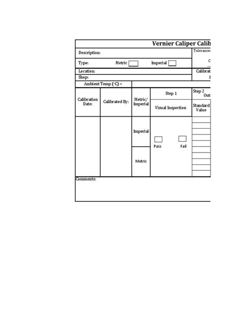 Vernier Caliper Calibration Procedure Pdf Metrology Science