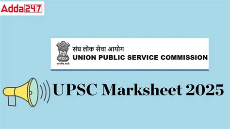 Upsc Marksheet 2025 Out Download Cse Scorecard Pdf