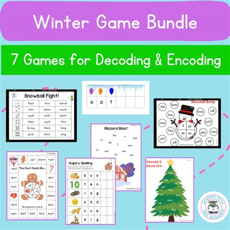 Winter Games Bundle 7 Decoding And Encoding Games Tpt
