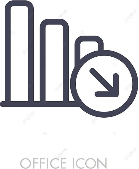 Decrease Outline Icon Office Sign Vector Fall Arrow Vector Vector