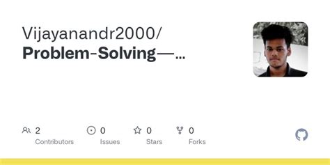 vijayanand r on linkedin github vijayanandr2000 problem solving