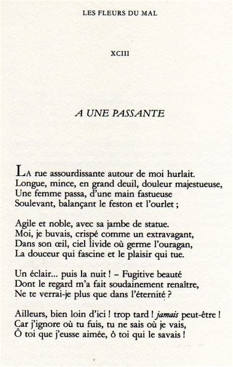Charles Baudelaire Les Fleurs Du Mal Citations Par Genre Poeme