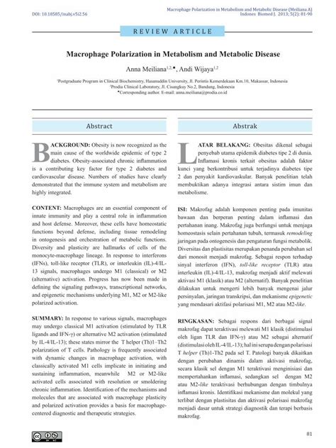 PDF Macrophage Polarization In Metabolism And Metabolic Disease DOKUMEN TIPS