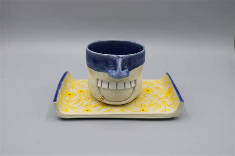 Ceramic Planter Tray One Planter Face Planter Cl 482 Etsy