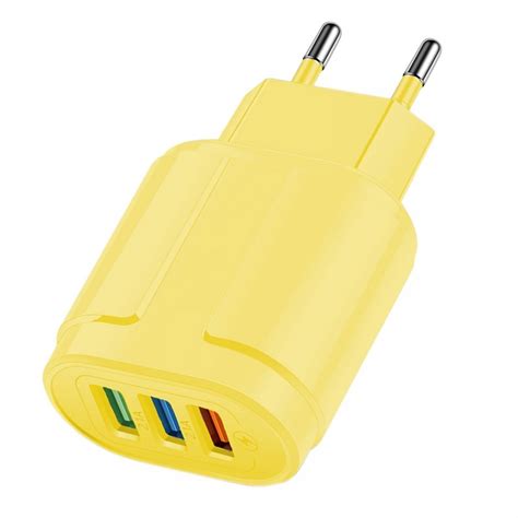F Gyorstöltő 3 Portos Usb Töltőfej Fekete Fehér Illő Töltőfej