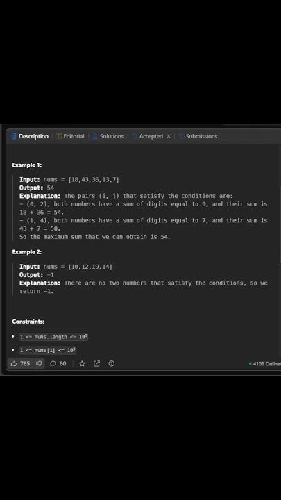 2342 Max Sum Of Pair With Equal Sum Of Digits Using Java Leetcode
