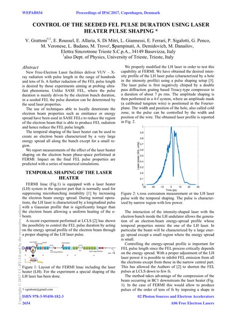 Pdf Control Of Seeded Fel Pulse Duration Using Laser Heater Pulse Shaping