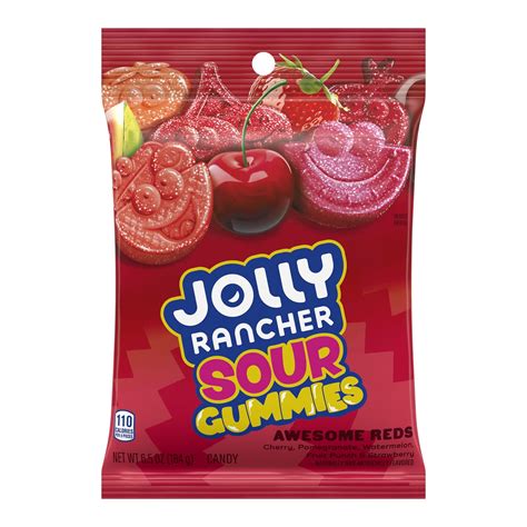 Jolly Rancher Sour Gummies Awesome Reds Assorted Fruit Flavored Candy