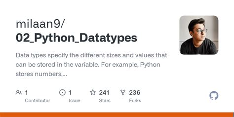 Github Milaan902pythondatatypes Data Types Specify The Different