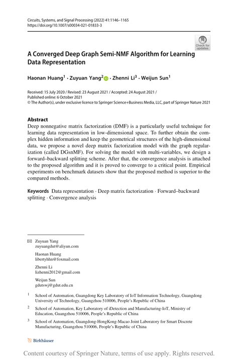 A Converged Deep Graph Semi Nmf Algorithm For Learning Data