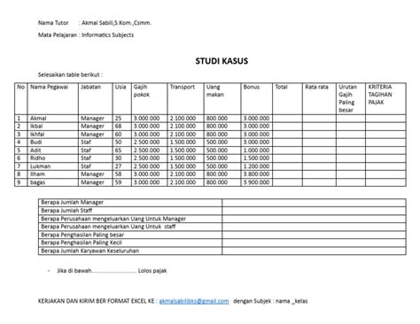 Soal Latihan Excel Pdf