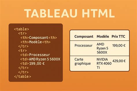 Tableau Html Avec Exemple And Guide Dusage Facem Web