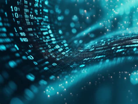 Abstract Blue Technology Background With Binary Code Ai Stock