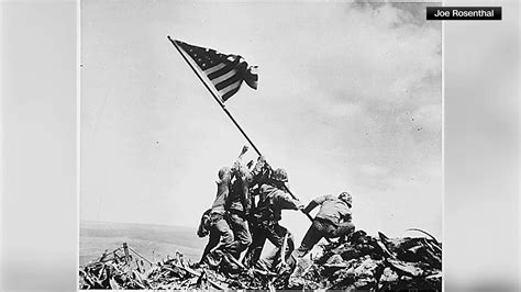 February 23 1945 Us Marines Raise American Flag On Iwo Jima