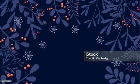 해피 홀리데이와 메리 크리스마스 배경 스톡 일러스트레이션 꽃 식물에 대한 스톡 벡터 아트 및 기타 이미지 꽃 식물 프레임 겨울 Istock
