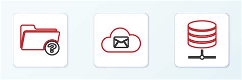 줄 서버 데이터 웹 호스팅 알 수없는 디렉토리 및 클라우드 메일 서버 아이콘을 설정합니다 벡터 기이함에 대한 스톡 벡터 아트 및 기타 이미지 Istock